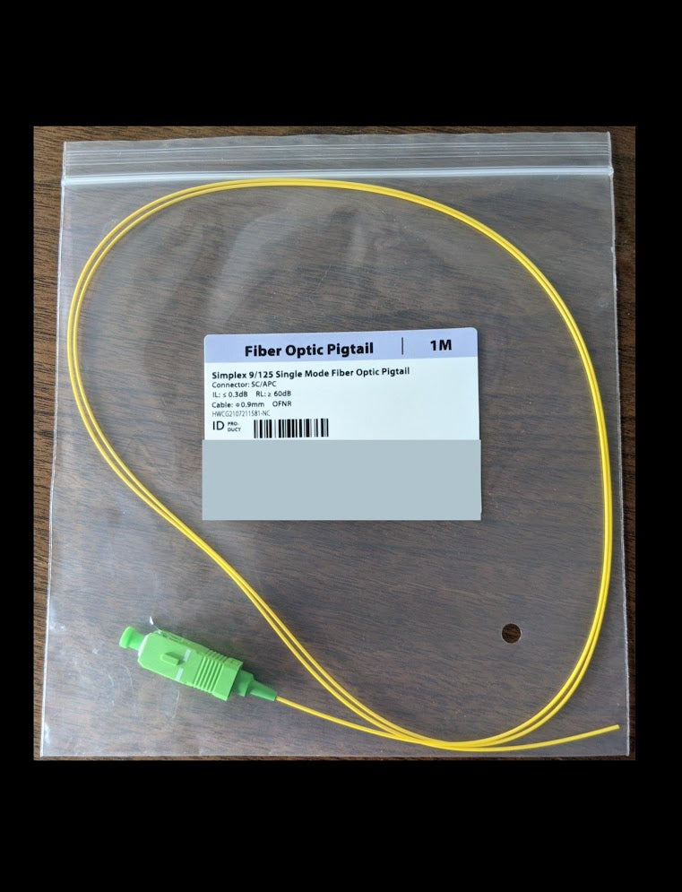 OD-Pigtail SCA 1M .9mm Yel Fiber Pigtail, SC/APC, Simplex SM, G.657.A1 ...